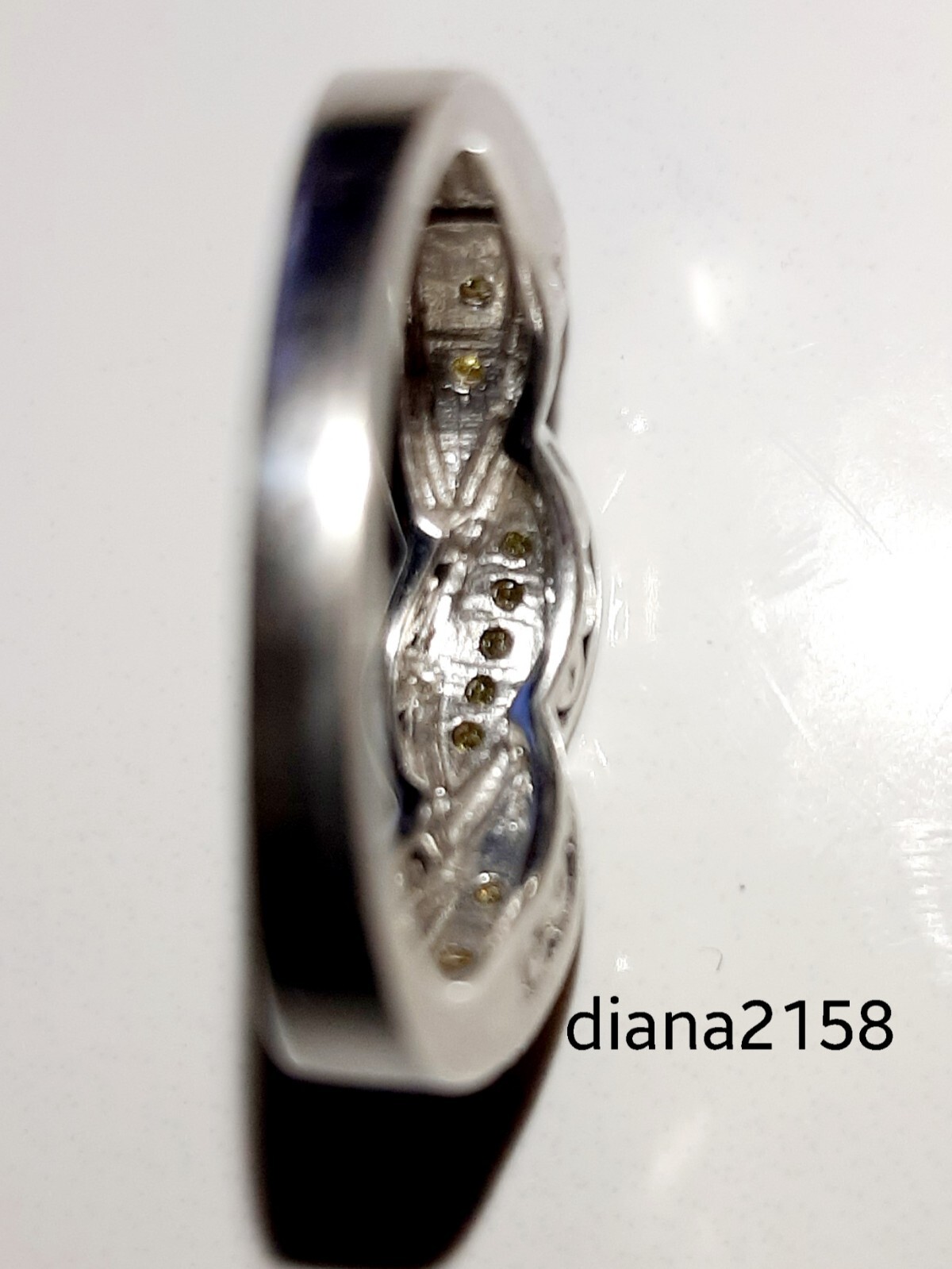 SJ 925 Sterling Silver 9 Yellow Stones Accent Crossover Ring Size 8 | eBay