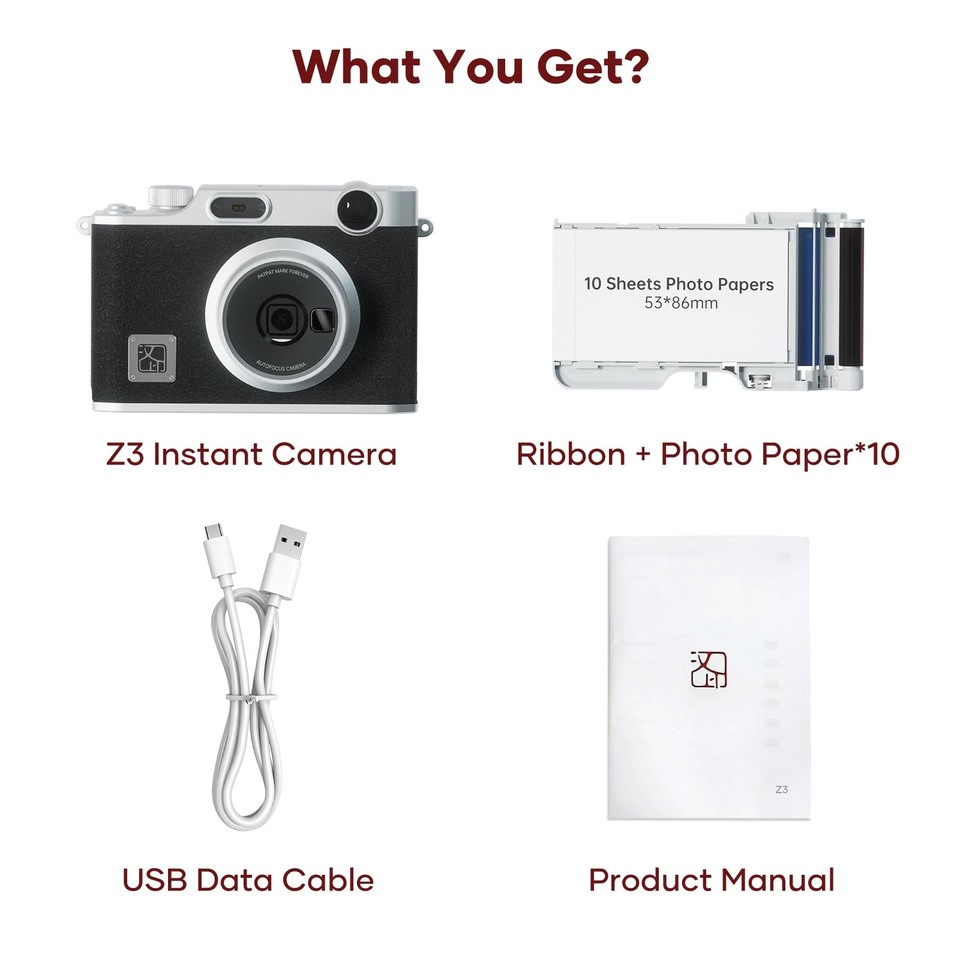 Instant Camera, Bluetooth Instant Print Camera | Instant Film Cameras ...