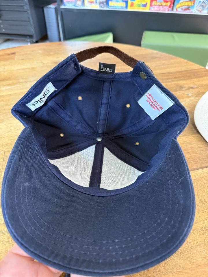 Vintage Ping Hat I/3 Golf Hat Mens Large Dark Blue Nylon Poly Strapback ...