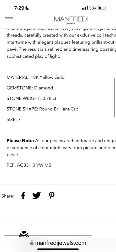 Marco Bicego Masai Goa Diamond 18K Yellow Gold 5 Row Ring Sz 6.25 15gr 0.78ct | eBay