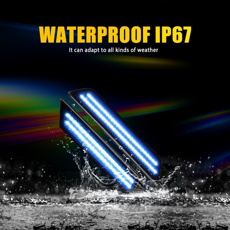 4Pc Side Marker Blue Signal Turn Smoke Light Lens Fit 2010-2015 ...