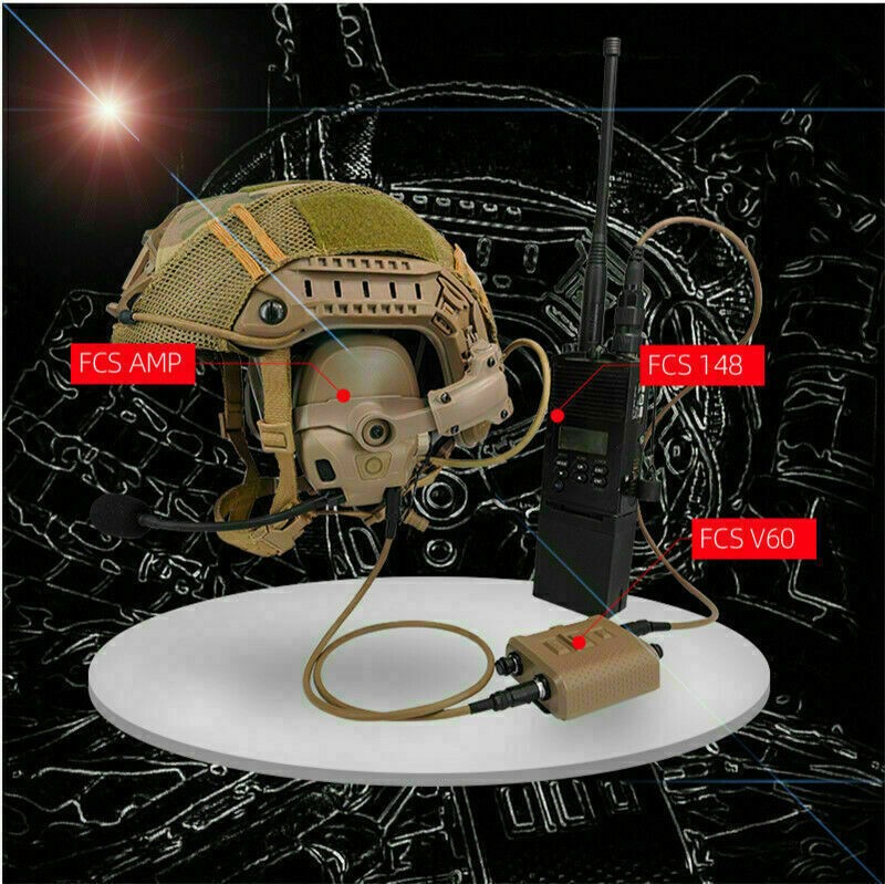 Stock FMA FCS AMP Tactical Communication Headset Noise Reduction V20 ...