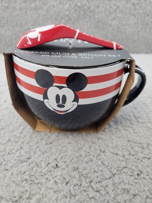 Mickey Mouse Ceramic Mug And Spoon Set 24oz | eBay