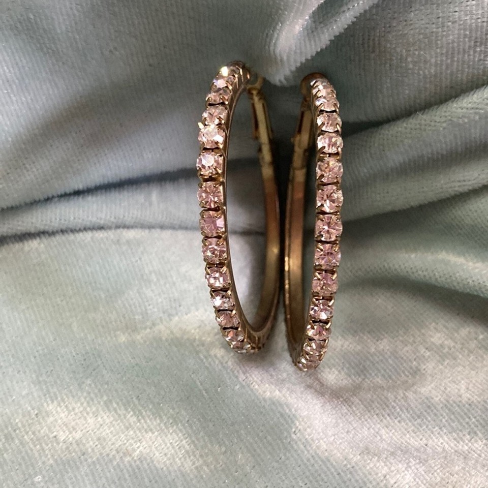 Gold Hoop Studded Earrings | eBay