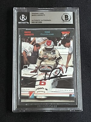 MARIO ANDRETTI 1992 COLLECT-A-CARD SIGNED AUTOGRAPHED CARD BECKETT BAS ...