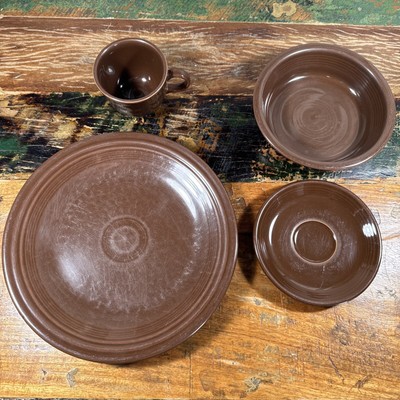Fiesta 4 Piece Place Setting Chocolate Fiestaware Dinnerware Homer ...