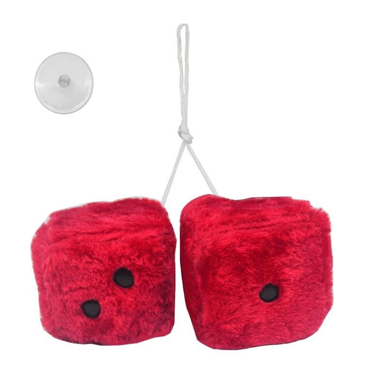 Car Mirrior Fluffy- Furry Dice 7.5cm Car Furry Dice Dice | eBay UK