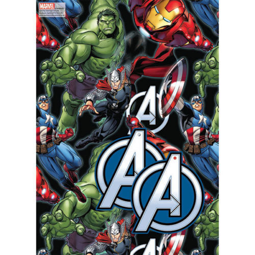 Marvel Avengers wrapping paper - Gift Wrap 2 sheets 49cm x 70cm Hulk ...