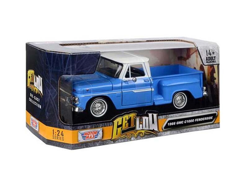 1966 Chevrolet C10 Stepside Lowrider - Blue 1:24 Scale Model Motormax ...