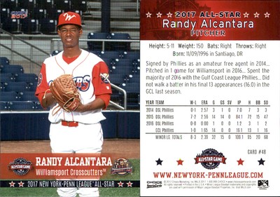 Randy Alcantara 2017 Choice New York-Penn All-Stars #48 | eBay