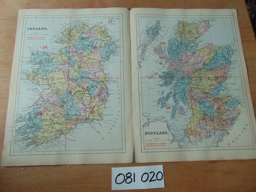 ORIGINAL 19th CENTURY 1889 ANTIQUE BACON MAP IRELAND & ENGLAND #2 | eBay