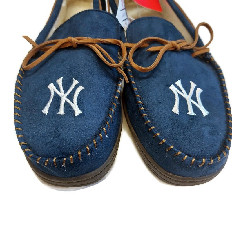 FOCO New York Yankees Moccasin Rubber Sole Slippers Mens (13-14) Indoor ...