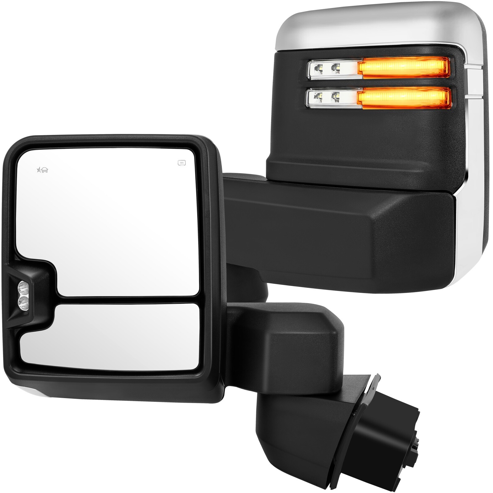 For 2019-2022 Chevy silverado/GMC Serria 2500 3500 Chrome Power Mirrors ...