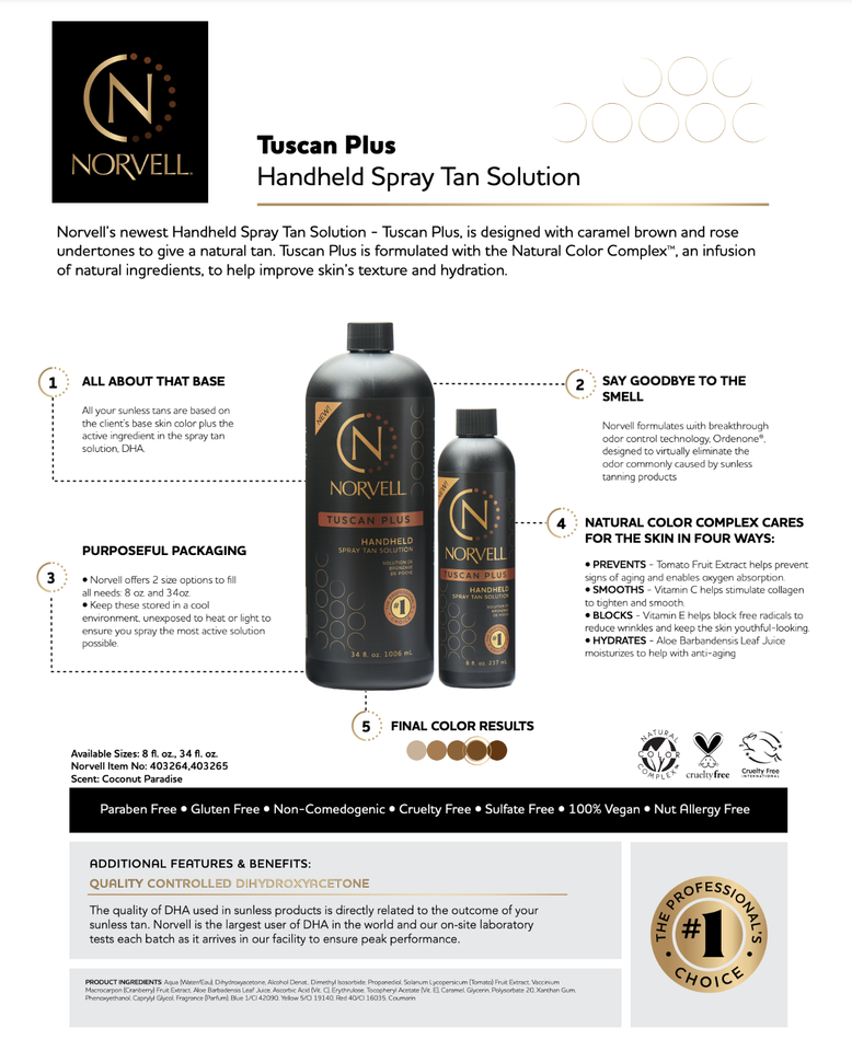 Norvell Tuscan Plus Sunless Airbrush Spray Tan Solution | eBay
