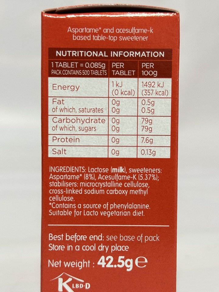 Canderel Sweetener Tablets Refill Pack 3000 Tabs Zero Calorie Sugar ...