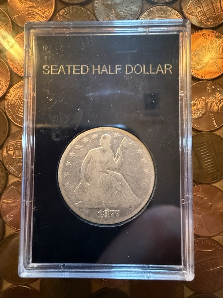 1877 Liberty Seated Half Dollar G Silver 50c In Capital Plastics Holder ...