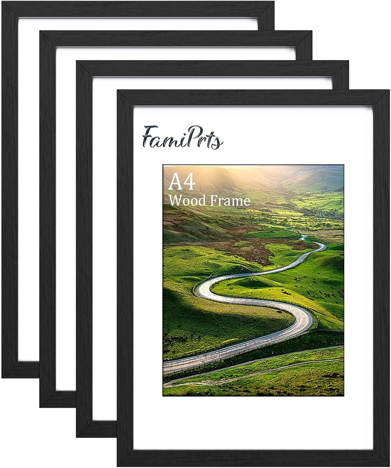 FamiPrts 4Pack A4 Frame, Wooden Picture A4*4 (21.0 x 29.7cm), Black | eBay