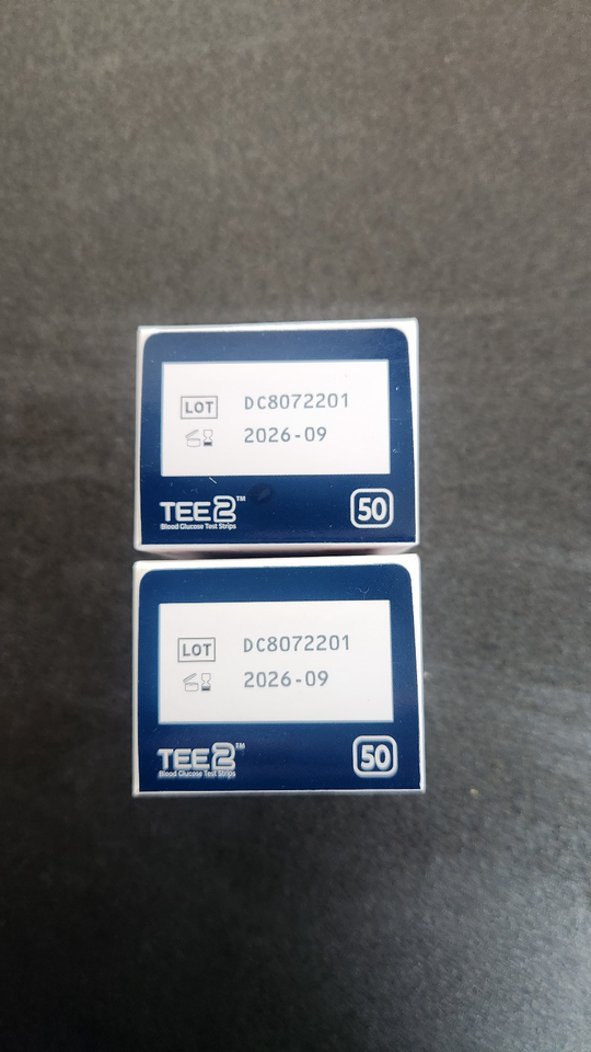 2 X Tee2 Blood Glucose Test Strips - 50 a box. | eBay UK