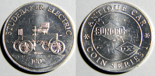 Sunoco DX Antique Car Coin Series 1-1902 Studebaker Electric Token ...
