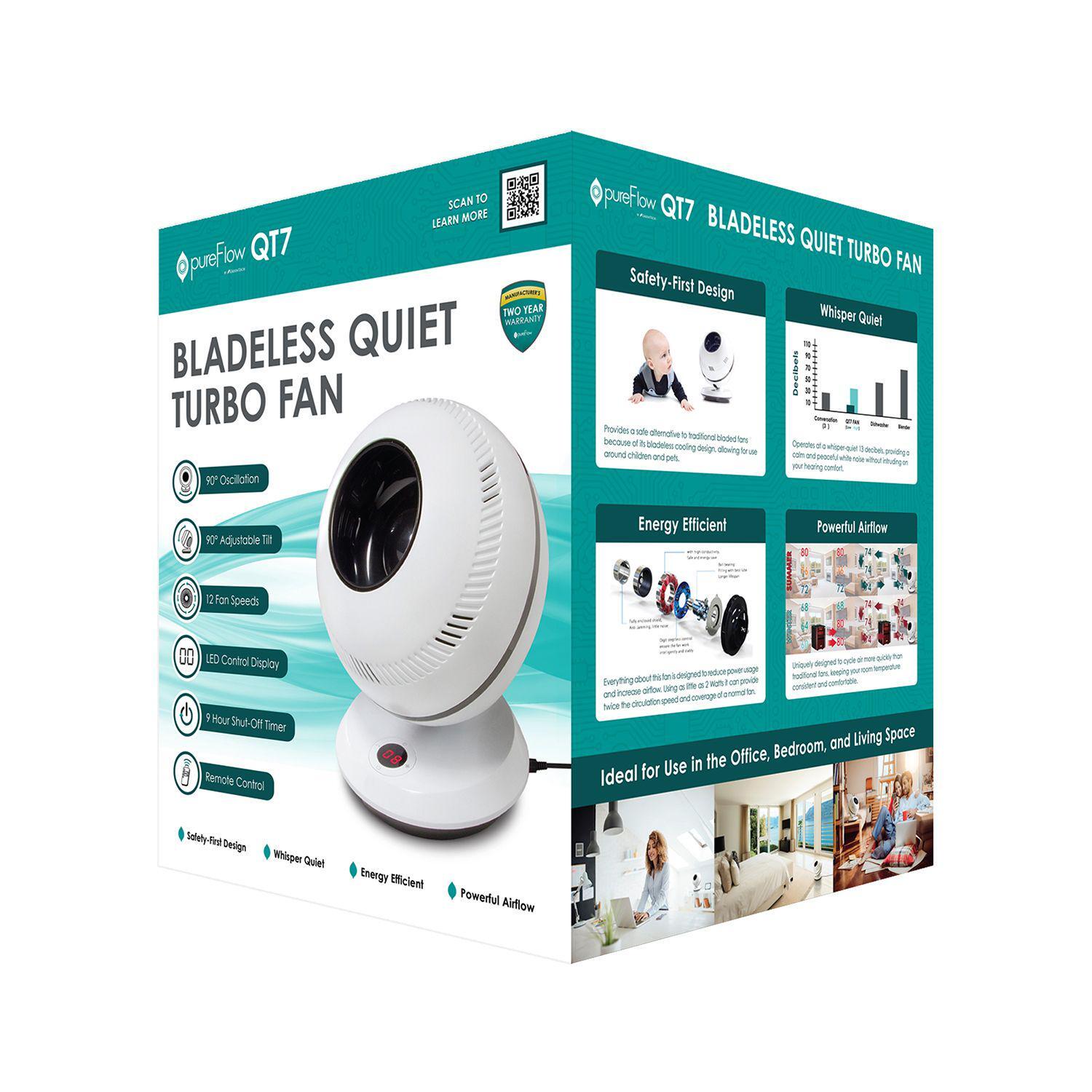 Pureflow QT7 Desk Electric Fan - White ( for sale online | eBay