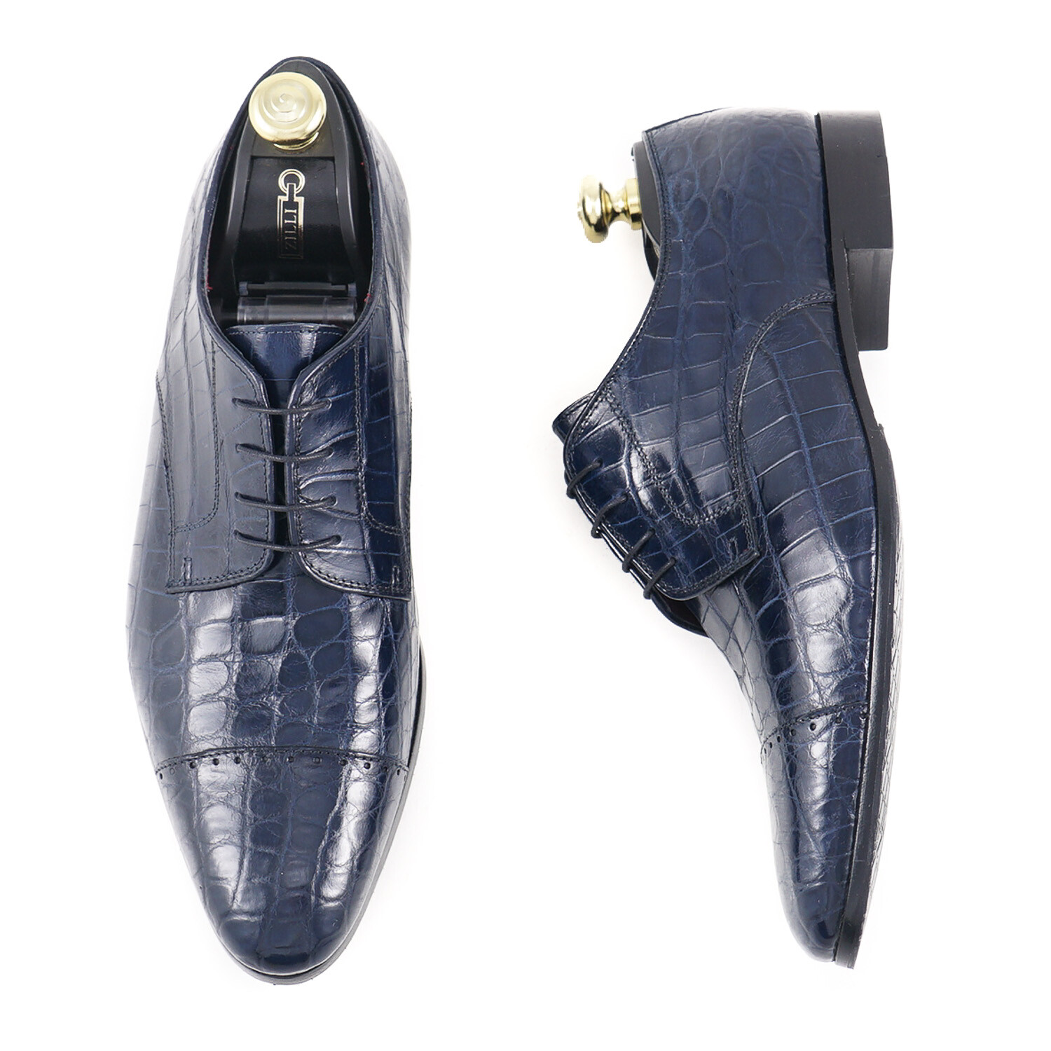 Zilli Navy Blue Genuine Full Alligator Leather Derby US 13 (Eu 46 ...