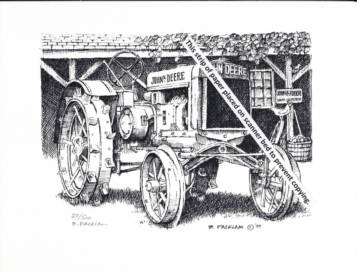 John Deere Farm Tractor Pencil Art John Deere Model H Farm Tractor