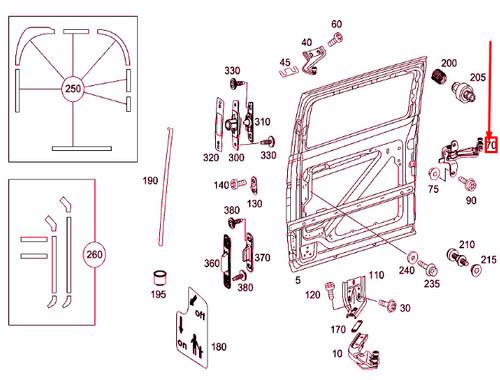 NEW MERCEDES-BENZ VITO W639 REAR DOOR CENTRAL LEFT CARRIAGE A6397602447 ...