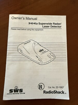 Owners Manual Radar Detector Car XKKK Laser | eBay
