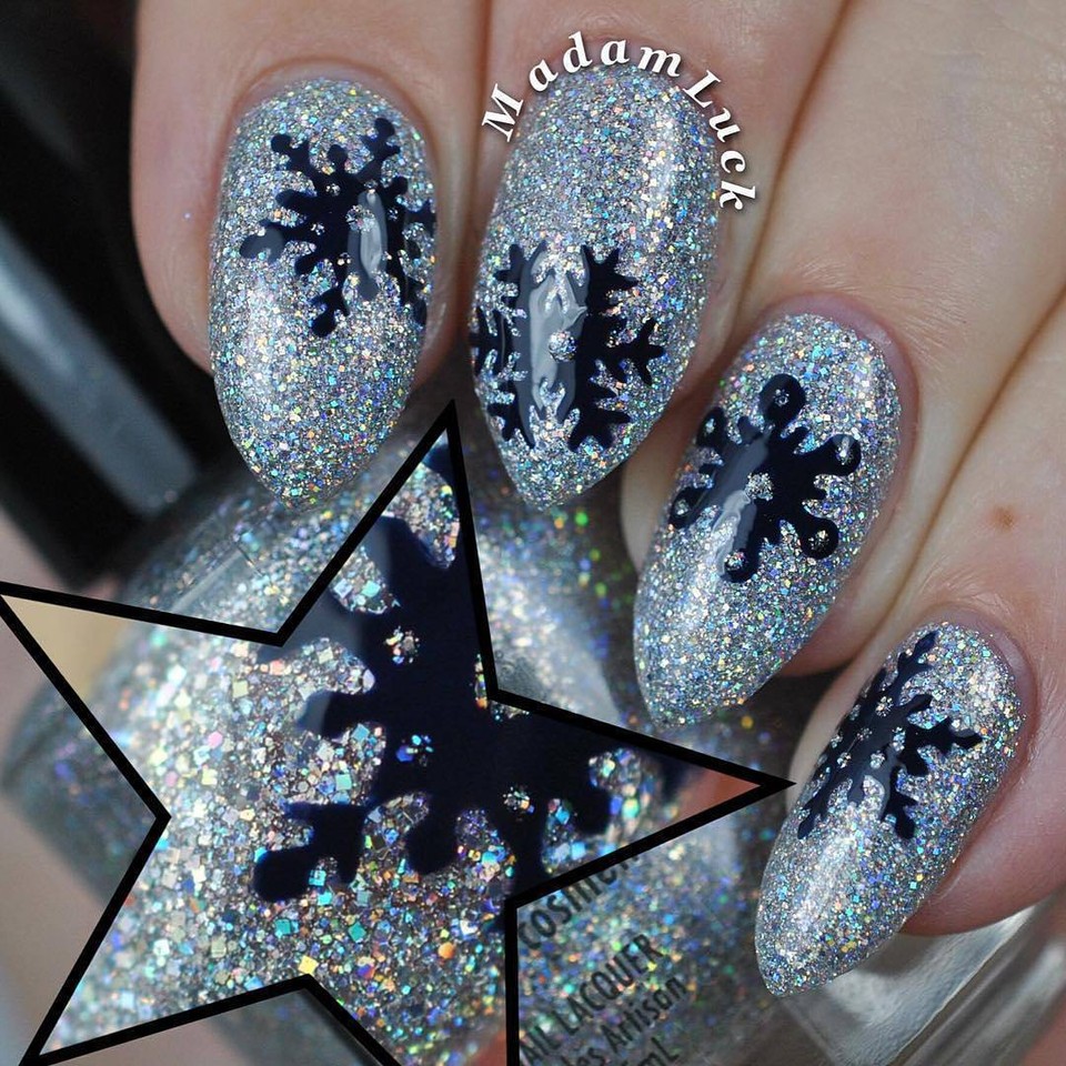 Whats Up Nails Silver Jolly Snowflakes Stencils for Nails, Christmas ...
