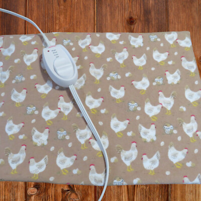 Heating Pad Cover, 12 x 15, Soft Brown Flannel With Chickens, 3 Snap ...