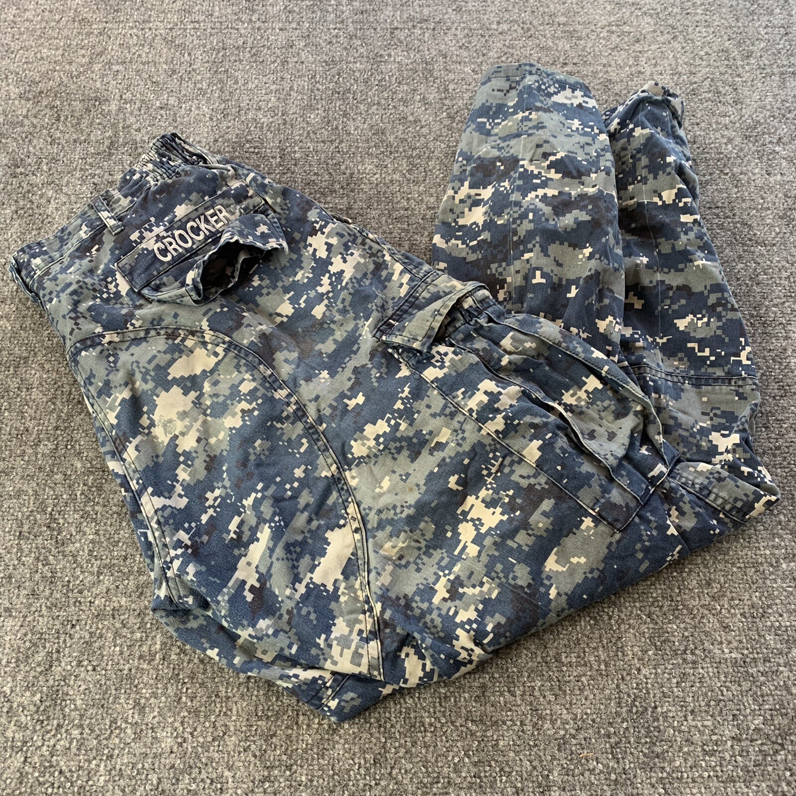 US Navy Mens Cargo Pants Blue Digital Camouflage Trou… - Gem