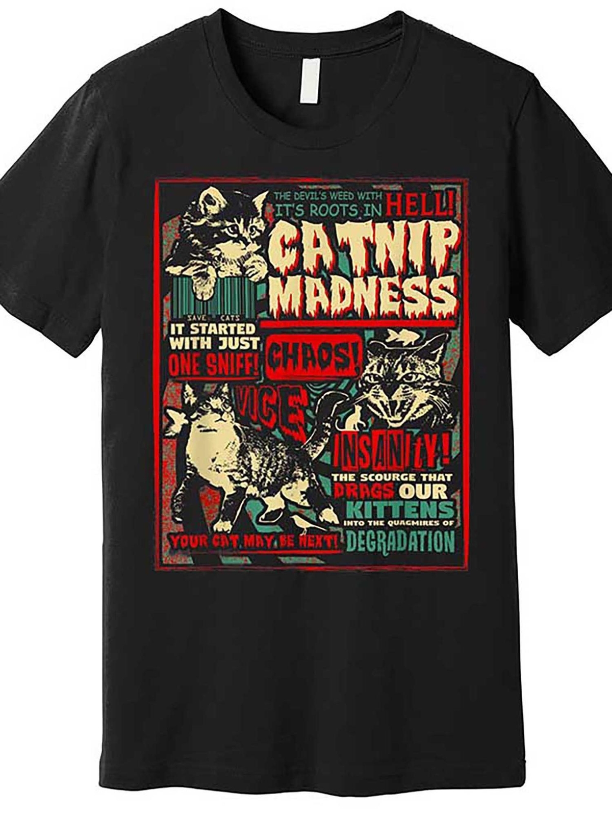 Catnip Madness Cute Kitten Cat Lover Gift for Cat Owners Premium T ...