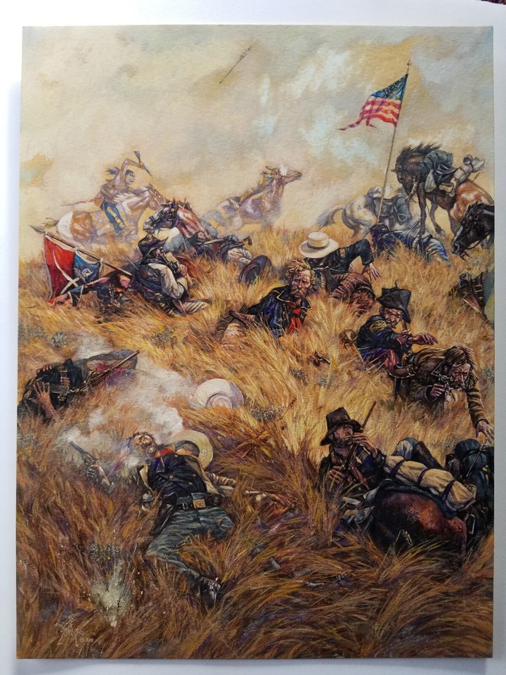 Custer's Knoll, The Last Stand Hill - Daniel Horsechief Original Oil ...