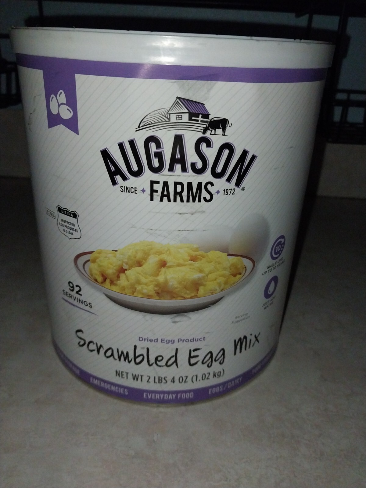 Augason Farms Scrambled Egg Mix 2 Lbs 4 Oz No.10 Can Long Shelf Life ...