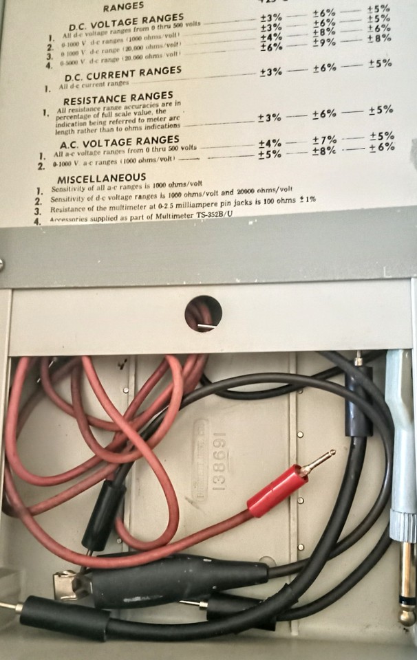 Vintage 1950 US Army Military Multimeter TS-352 B/U MX-815 | eBay