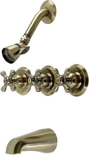 Kingston Brass Victorian Three-Handle Tub and Shower Faucet, Antique ...