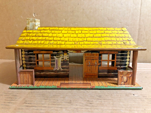 Vintage 1950's MARX Roy Rogers Bar-M-Ranch Tin Litho Log Cabin ** | eBay