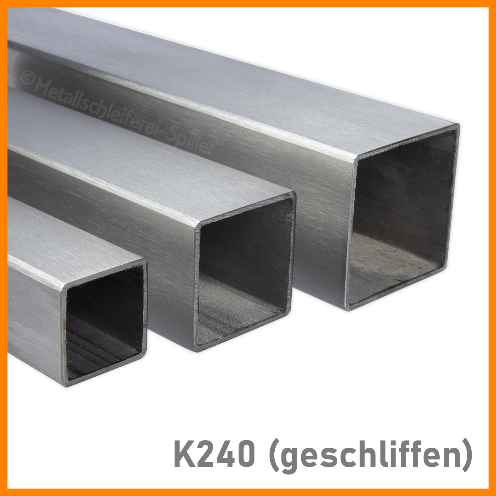 V2A Edelstahl Quadratrohr Vierkantrohr rostfrei geschliffen K240 roh ...