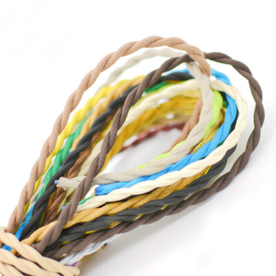 Retro Twisted Braided Fabric Lighting Cables 2 Core Lamp Flex Vintage ...