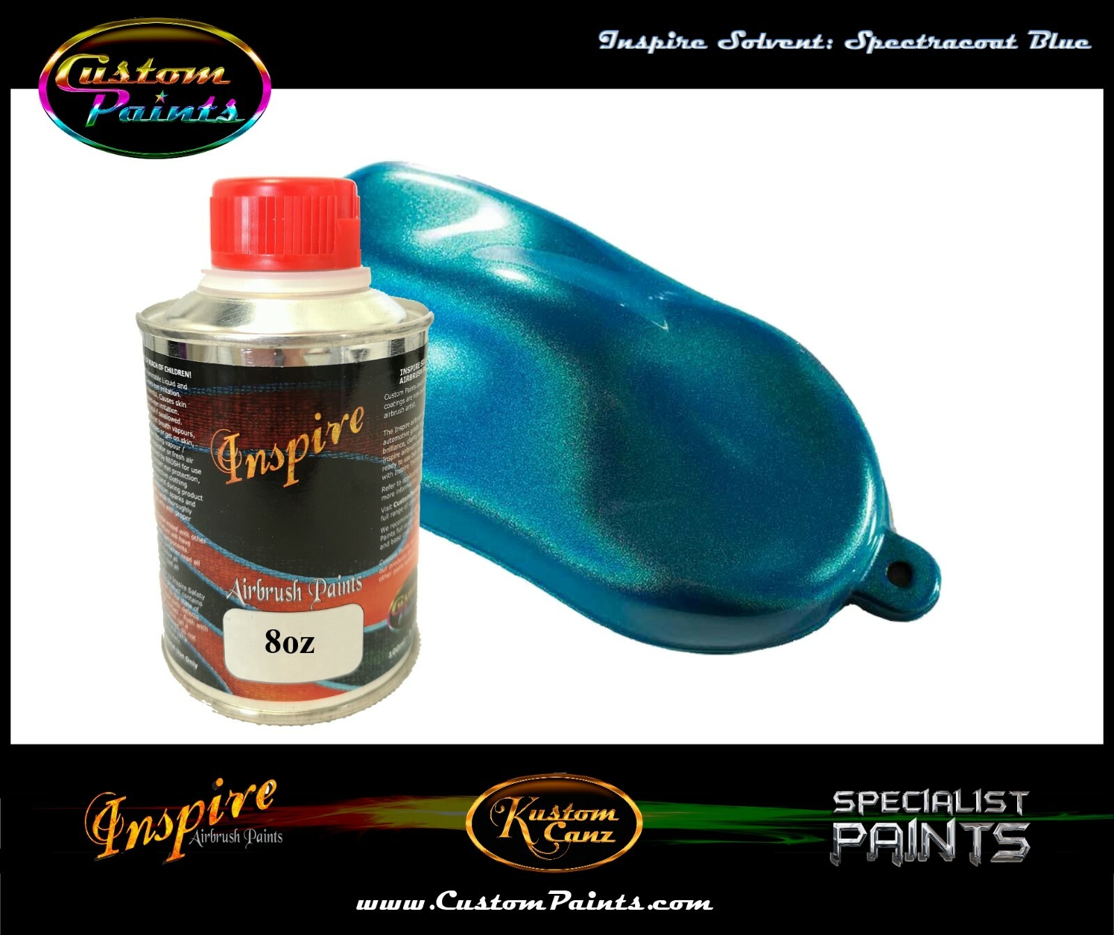 INSPIRE SPECTRACOAT BLUE 8oz AIRBRUSH, CUSTOM PAINT, SPECTRAFLAIR ...
