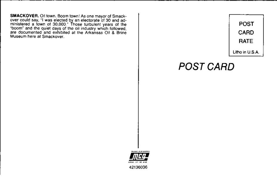 SMACKOVER. Oil town. Boom town! postcard | eBay