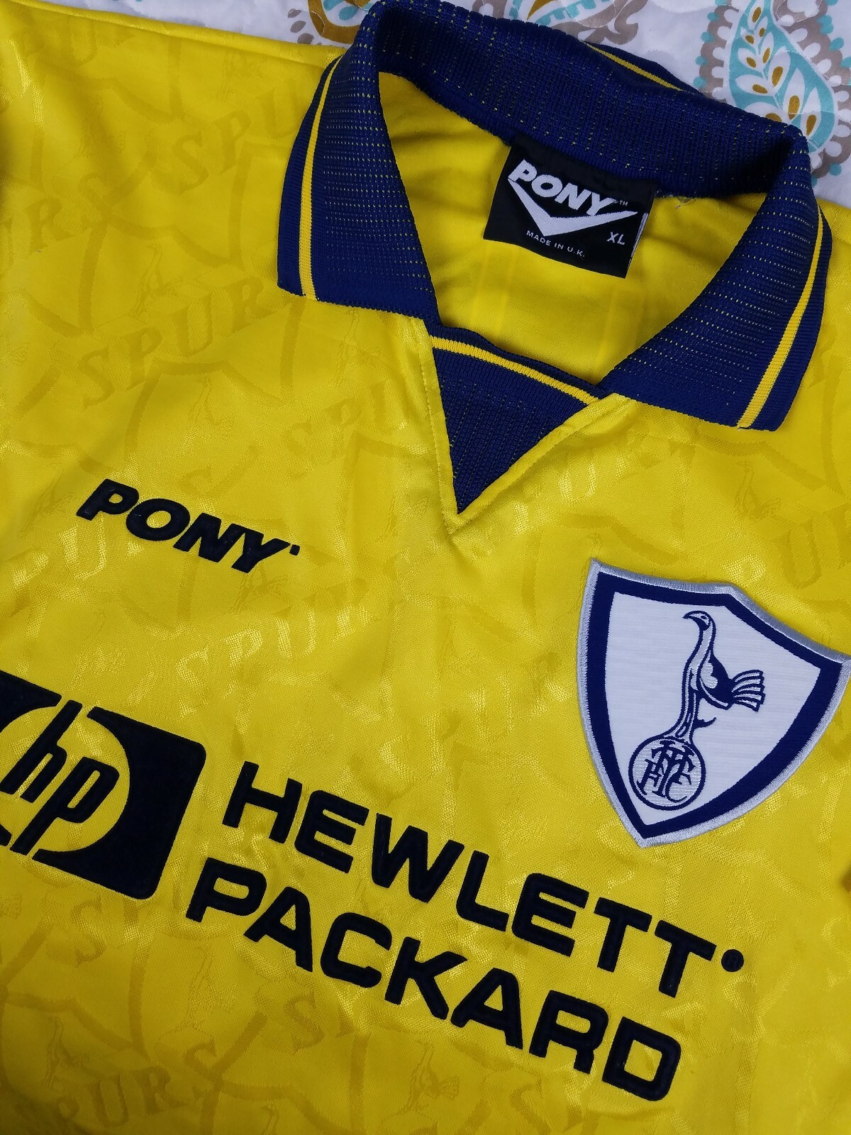 Tottenham Hotspur Vintage Pony 1995-97 Away Soccer Futbol Jersey Mens ...