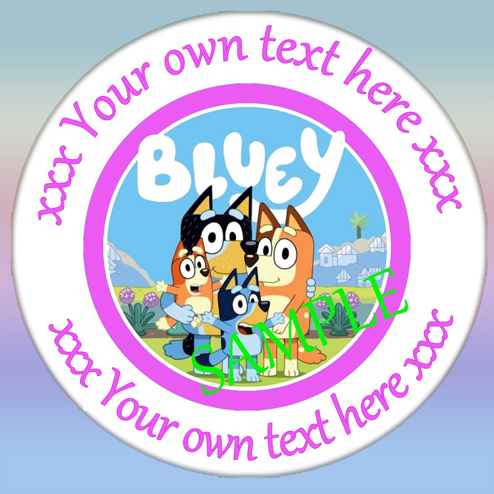 Personalised Stickers For Bluey themed Party Bag & Sweet cone labels ...