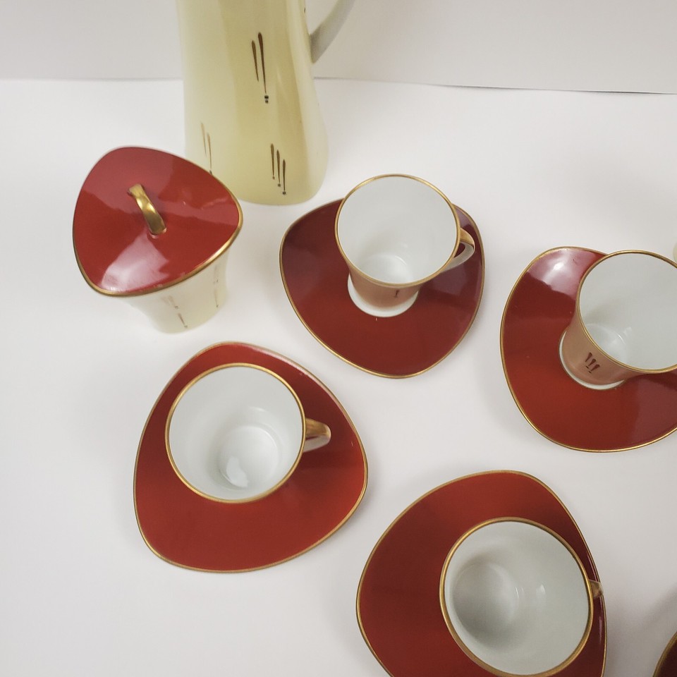 Vintage Weimar Porzellan Coffee Pot Set 1950s Espresso Mekka 6103 Mid ...