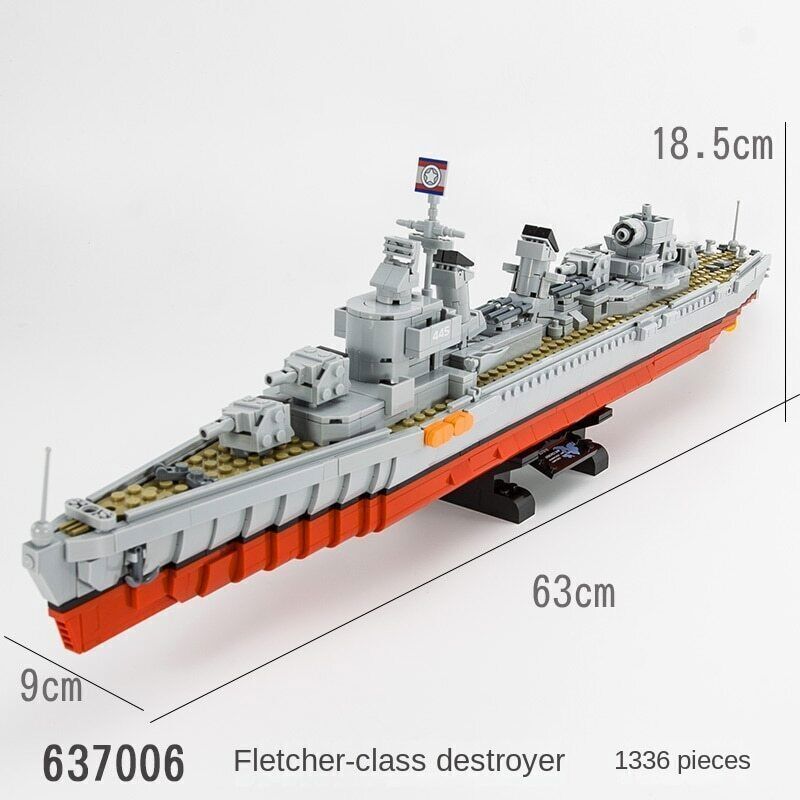 WW2 KMS Bismarck Battleship MOC Building Blocks Set, Military Warship ...