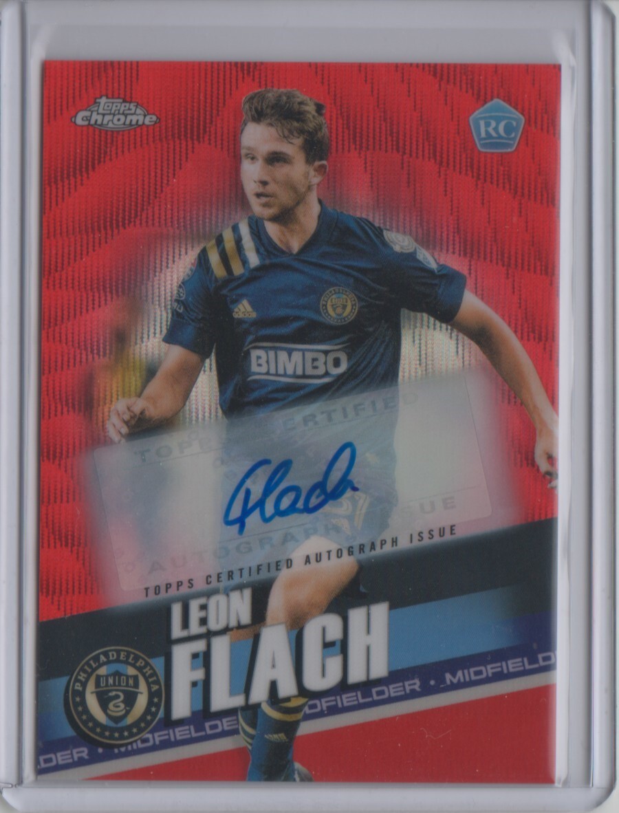 2022 Topps Chrome MLS Autograph Red Refractor #110 Leon Flach RC Auto 2/5 Auto | eBay