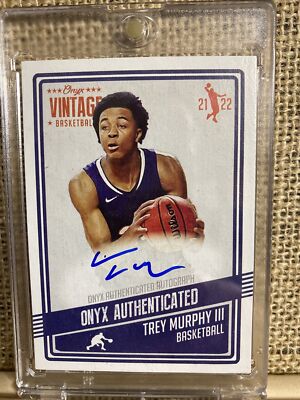 2021/22 Onyx Vintage Authenticated Autograph TREY MURPHY III RC AUTO ...
