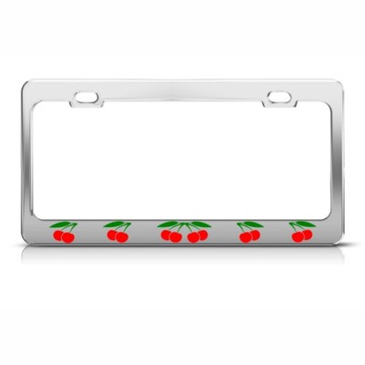 Metal License Plate Frame Cherries Cherry Car Accessories Chrome | eBay