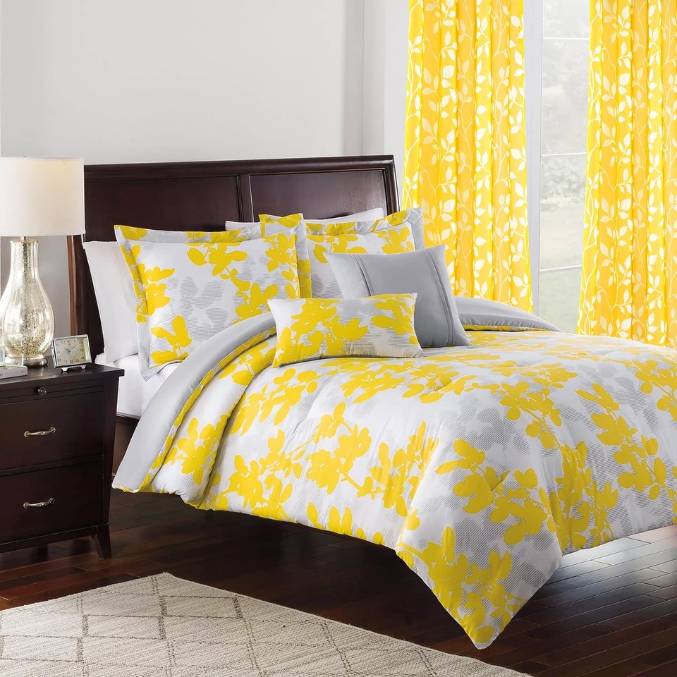 Yellow Sheer Pattern Curtains for Living Room 84 Inches Long,Spring ...