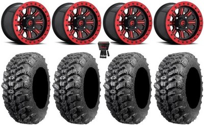 Fuel Hardline Beadlock 15" Wheels Red 35" Sniper 920 Tires Kawasaki ...